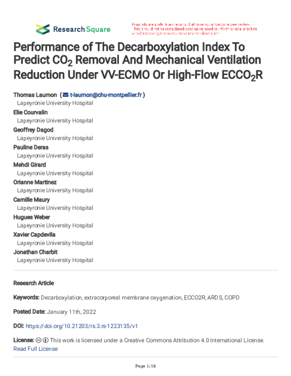 (PDF) Performance of The Decarboxylation Index To Predict CO2 Removal ...