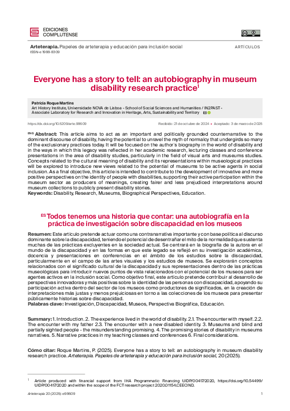(PDF) Everyone has a story to tell: an autobiography in museum ...