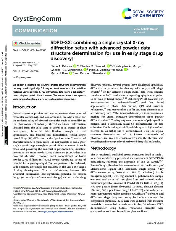 (PDF) SDPD-SX: combining a single crystal X-ray diffraction setup with advanced powder data ...