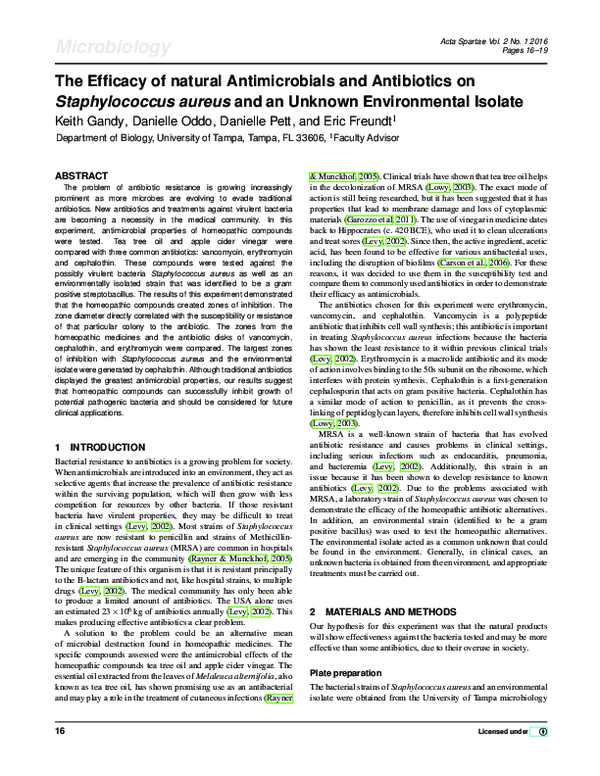 (PDF) The Efficacy of natural Antimicrobials and Antibiotics on ...
