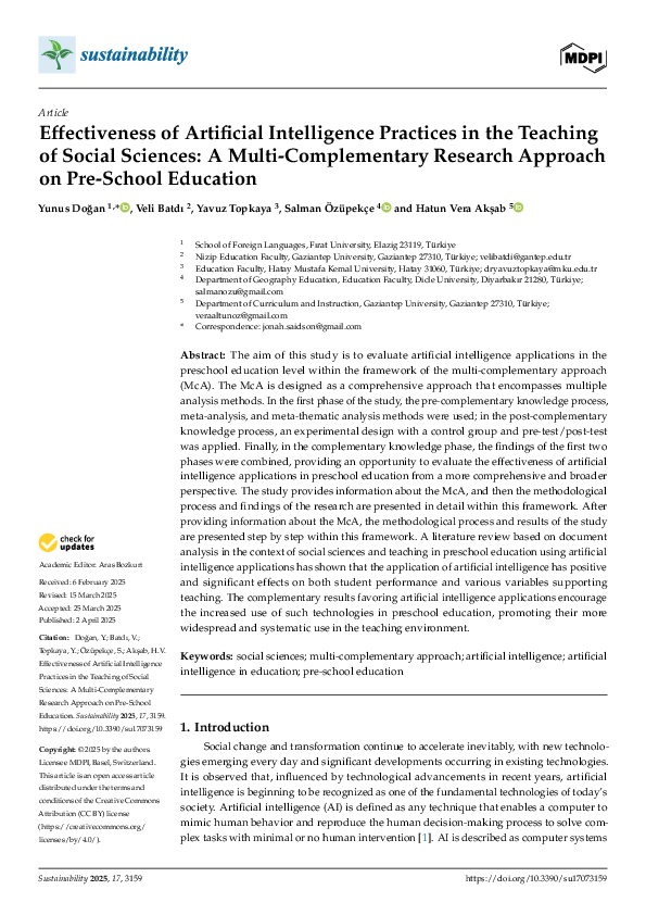 (PDF) Effectiveness of Artificial Intelligence Practices in the ...