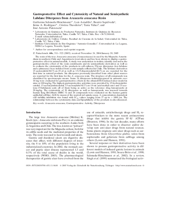 (PDF) Gastroprotective Effect and Cytotoxicity of Natural and ...