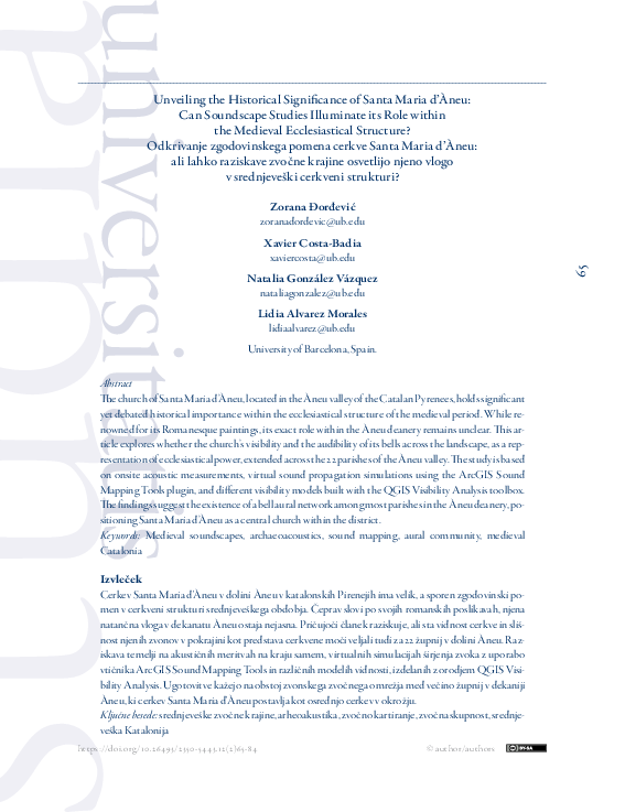 (PDF) Unveiling the Historical Significance of Santa Maria d’Àneu: Can ...