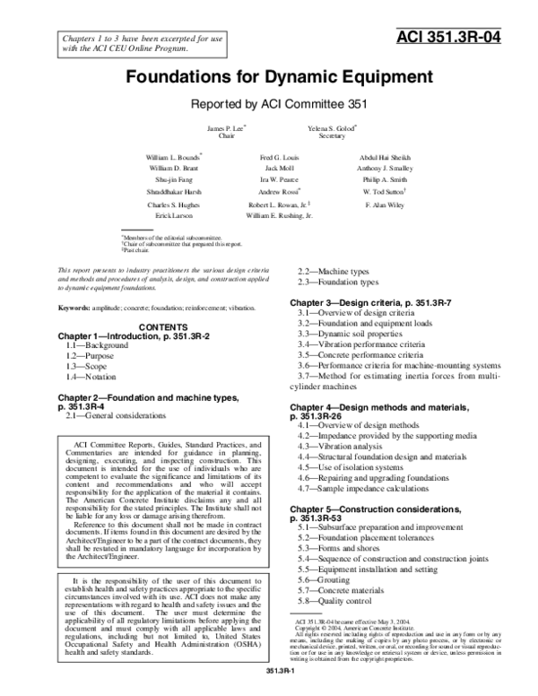 (PDF) Reported by ACI Committee 351
