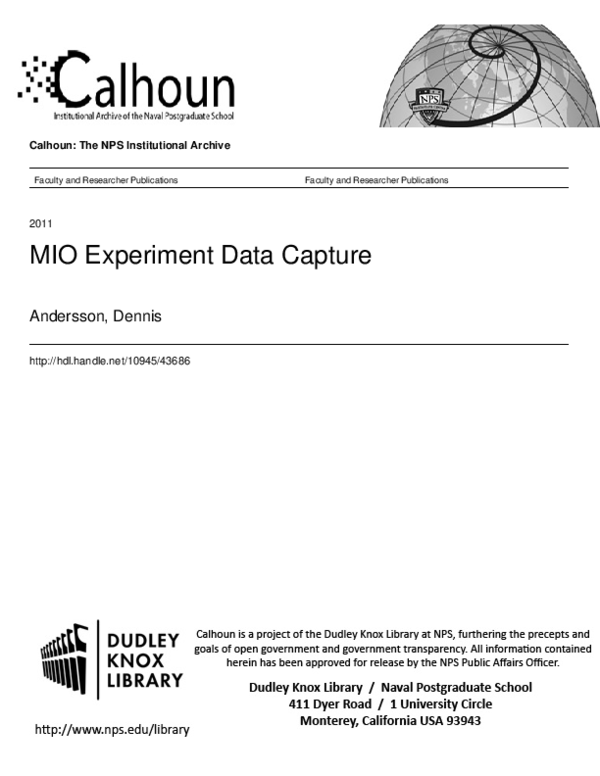 (PDF) MIO Experiment Data Capture