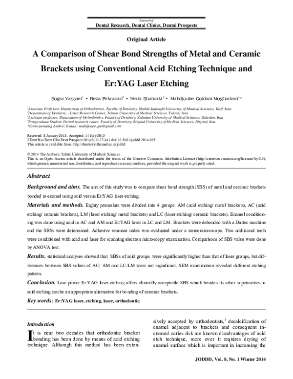 (PDF) A Comparison of Shear Bond Strengths of Metal and Ceramic ...