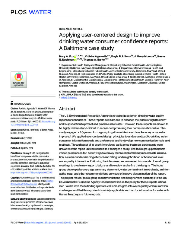 (PDF) Applying user-centered design to improve drinking water consumer ...