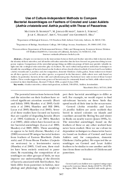 (PDF) Use of Culture-Independent Methods to Compare Bacterial ...