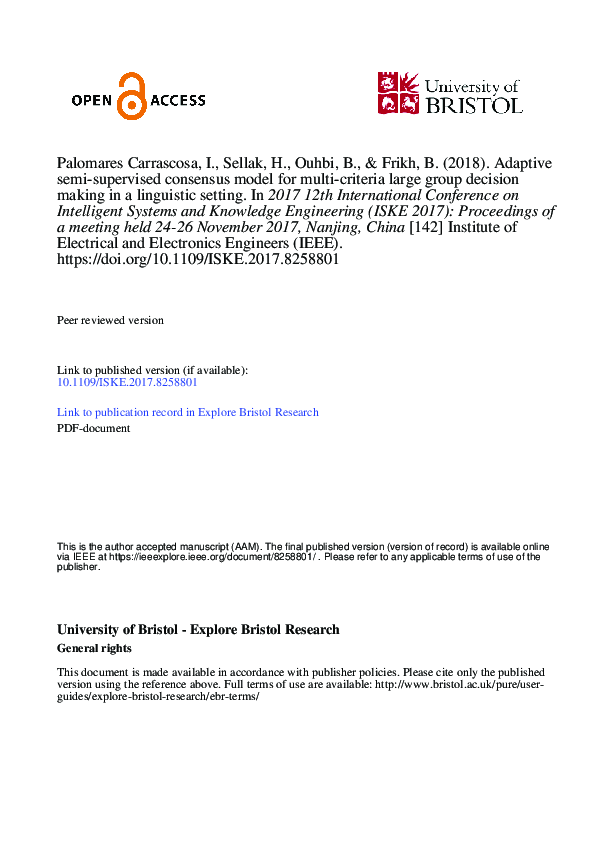 (PDF) Adaptive semi-supervised consensus model for multi-criteria large group decision making in ...