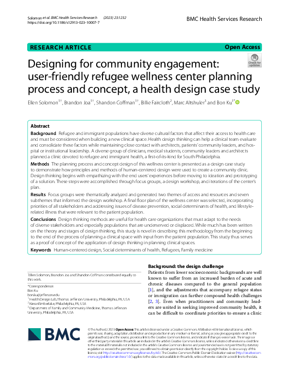 (PDF) Designing for community engagement: user-friendly refugee ...