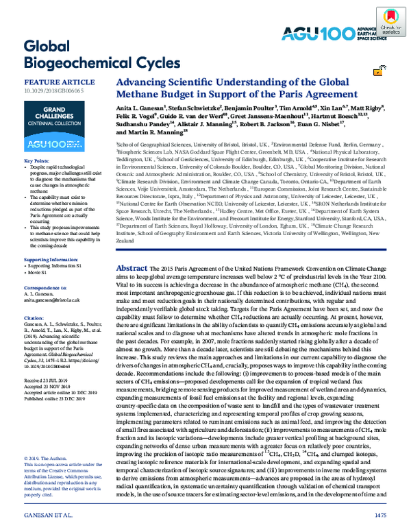 (PDF) Advancing Scientific Understanding of the Global Methane Budget ...