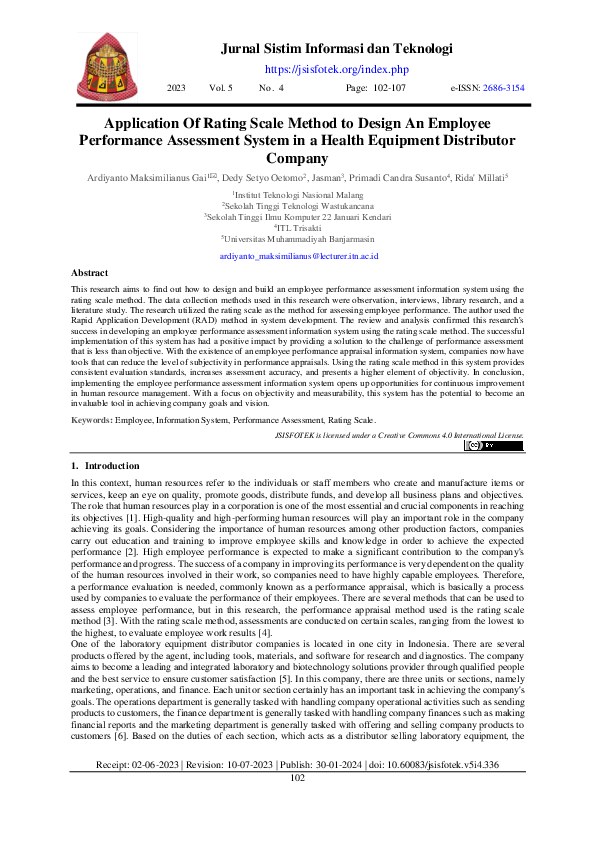 (PDF) Application Of Rating Scale Method to Design An Employee ...