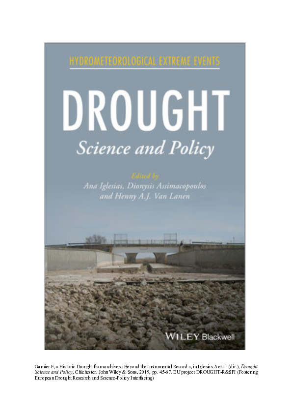 (PDF) Historic Drought from archives : Beyond the Instrumental Record