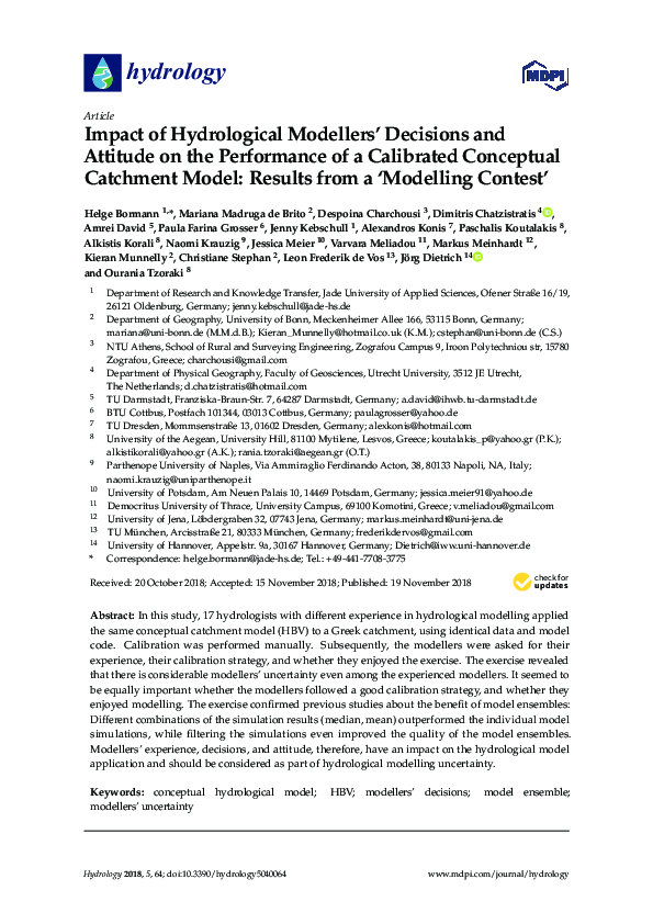 (PDF) Impact of Hydrological Modellers’ Decisions and Attitude on the ...