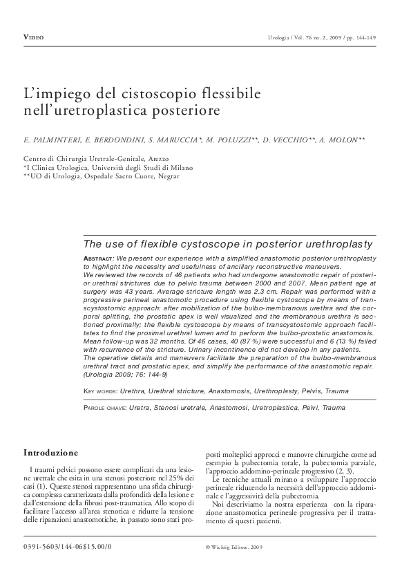 (PDF) The Use oF Flexible Cystoscope in Posterior Urethroplasty
