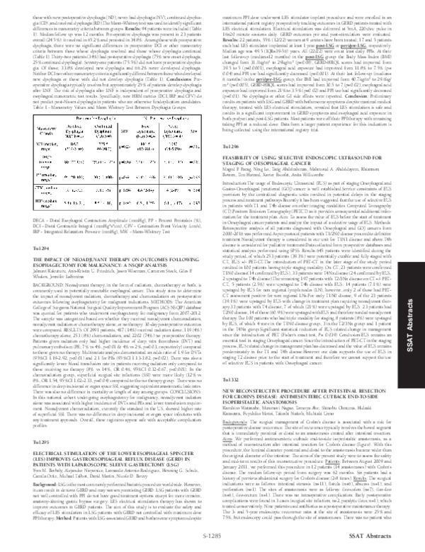 (PDF) Feasibility of Using Selective Endoscopic Ultrasound for Staging of Oesophageal Cancer
