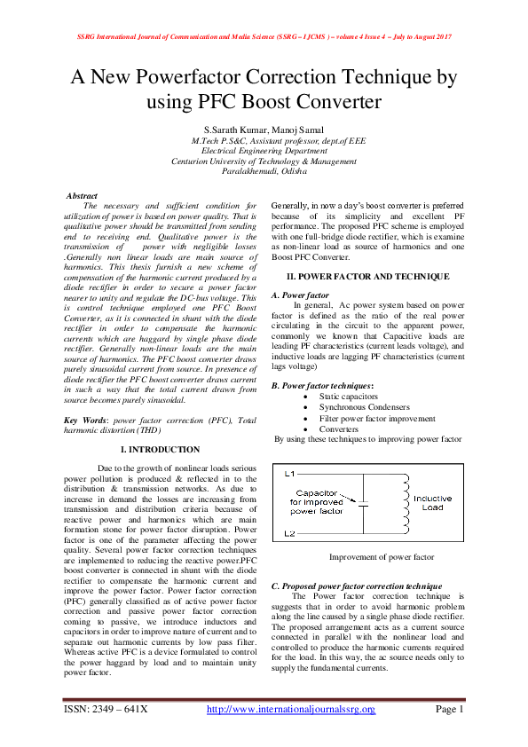 (PDF) A New Powerfactor Correction Technique by using PFC Boost Converter