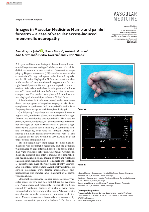 (PDF) Images in Vascular Medicine: Numb and painful forearm – a case of ...
