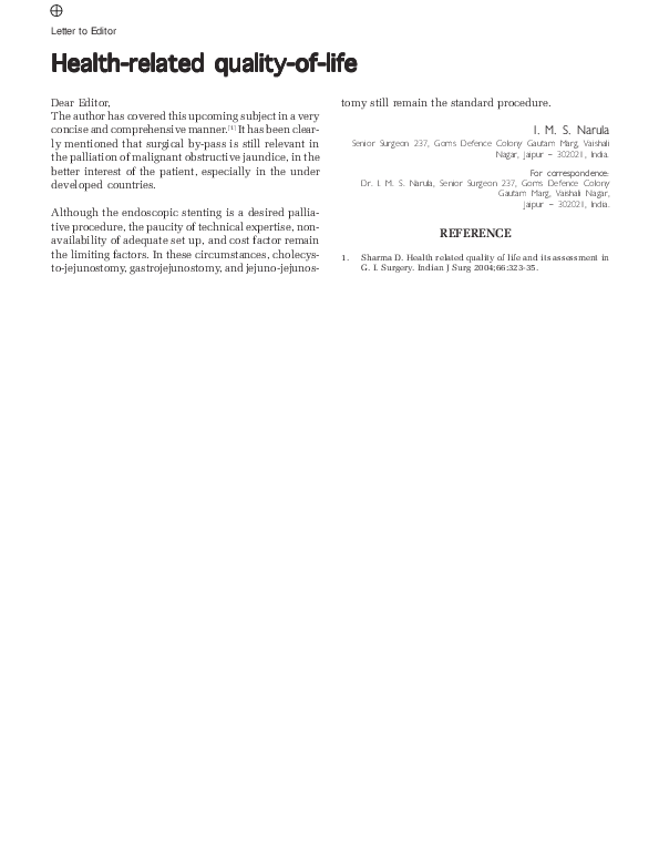 (PDF) Health-Related Quality of Life