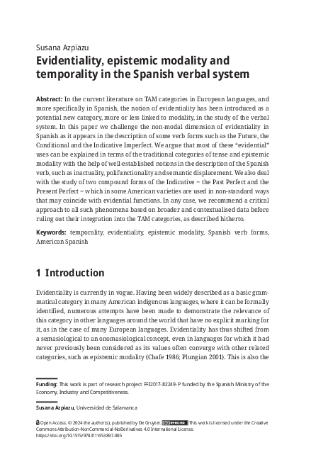 (PDF) Evidentiality, epistemic modality and temporality in the Spanish ...