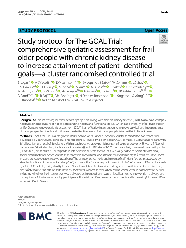 (PDF) Study protocol for The GOAL Trial: comprehensive geriatric ...