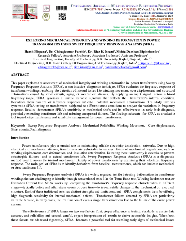 (PDF) EXPLORING MECHANICAL INTEGRITY AND WINDING DEFORMATION IN POWER ...