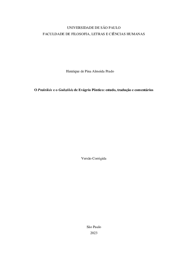 (PDF) [Master Thesis] O Praktikós e o Gnōstikós de Evágrio Pôntico ...