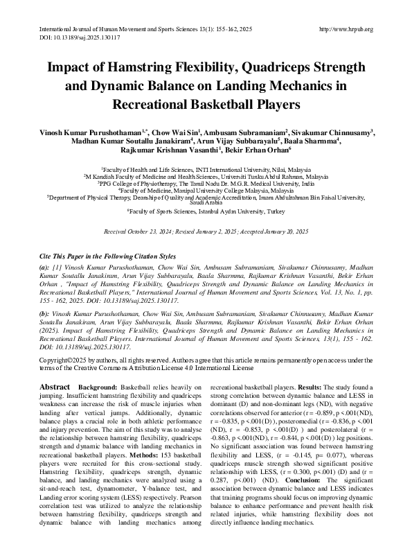 (PDF) Impact of Hamstring Flexibility, Quadriceps Strength and Dynamic ...