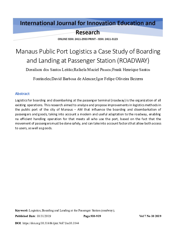 (PDF) Manaus Public Port Logistics a Case Study of Boarding and Landing ...