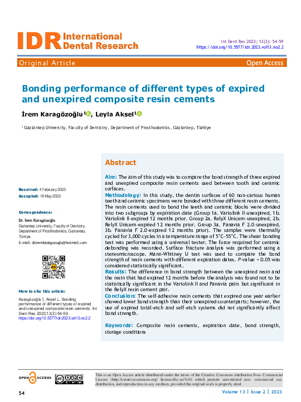 (PDF) Bonding performance of different types of expired and unexpired ...