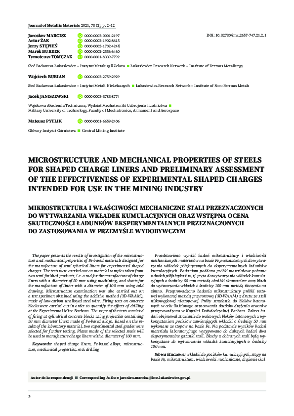 (PDF) Microstructure and Mechanical Properties of Steels for Shaped ...