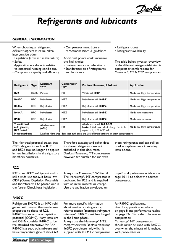 (PDF) Refrigerants R407C and lubricants
