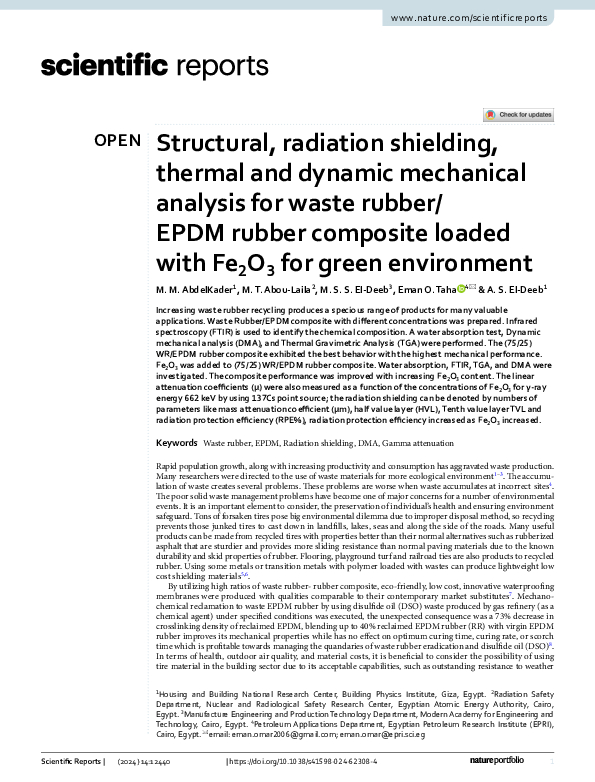 (PDF) Structural, radiation shielding, thermal and dynamic mechanical ...
