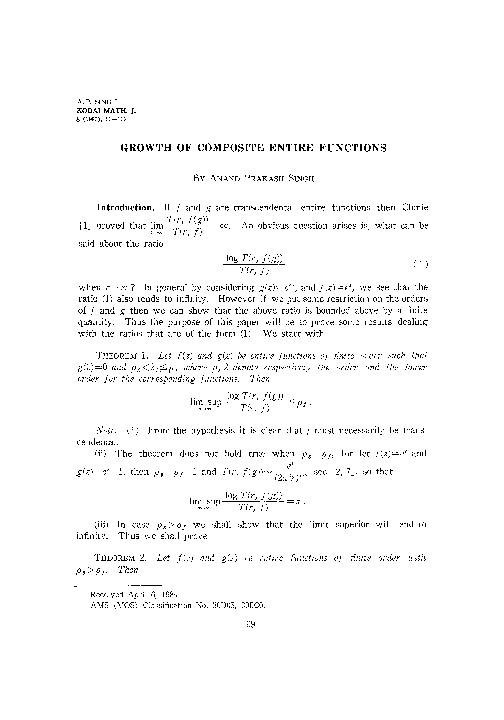 (PDF) Growth of composite entire functions