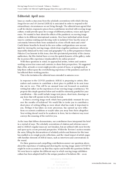 (PDF) Editorial: April 2021