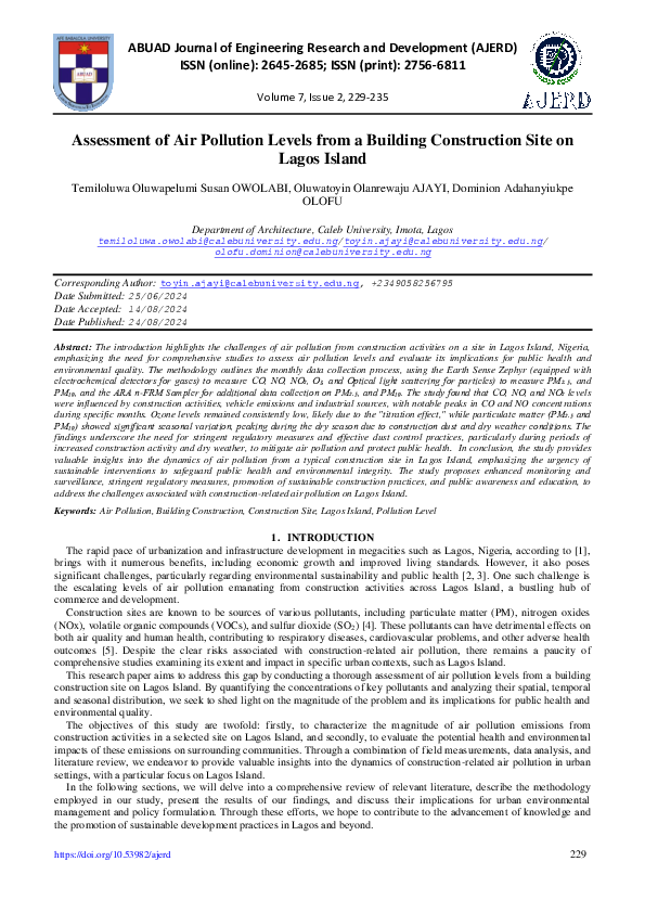 (PDF) Assessment of Air Pollution Levels from a Building Construction ...