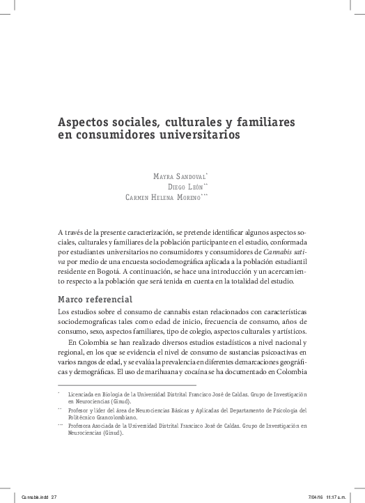 (PDF) Aspectos sociales, culturales y familiares en consumidores ...