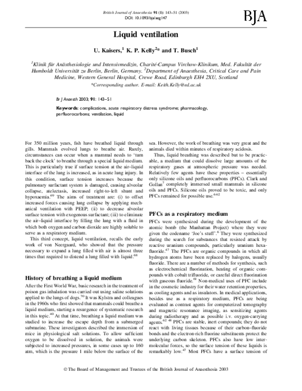 (PDF) Liquid ventilation