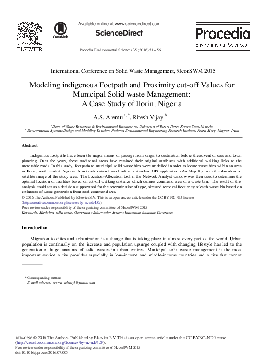 (PDF) Modeling Indigenous Footpath and Proximity Cut-off Values for ...
