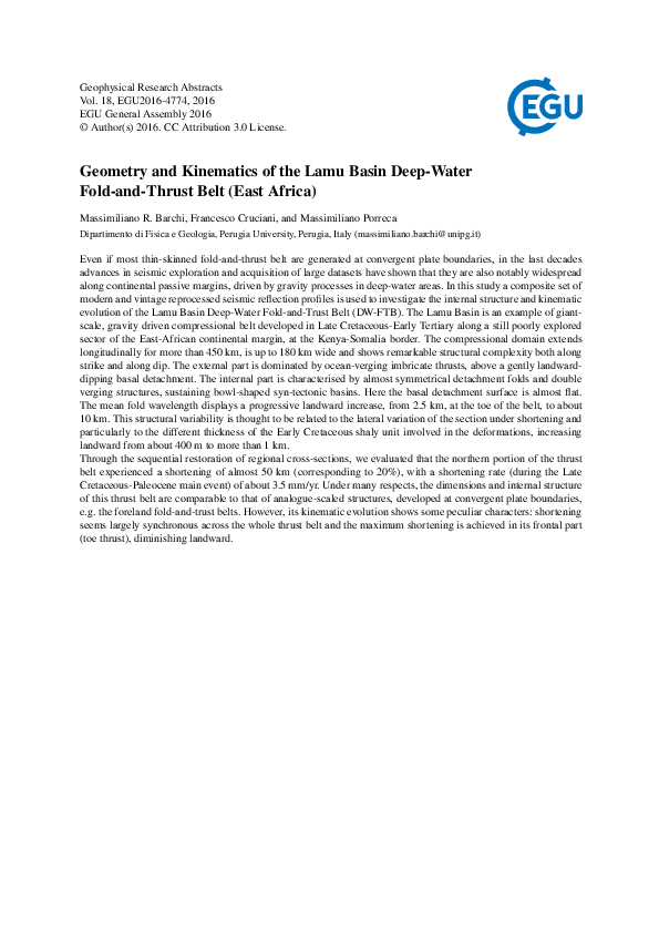 (PDF) Geometry and Kinematics of the Lamu Basin Deep-Water Fold-and ...
