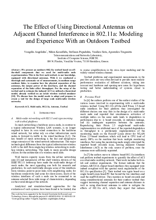 (PDF) The effect of using directional antennas on adjacent channel ...