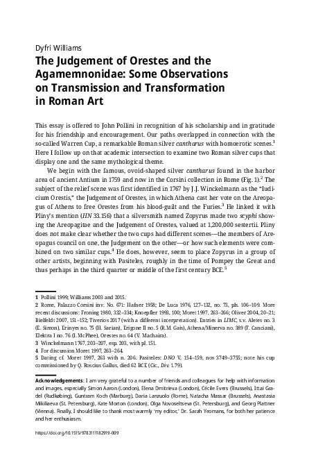 (PDF) The Judgement of Orestes and the Agamemnonidae: Some Observations ...