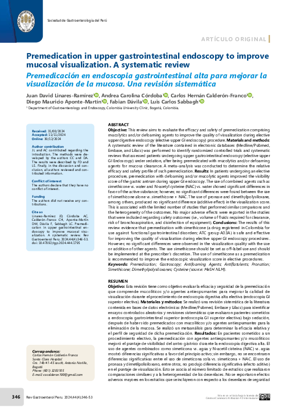 (PDF) Premedication in upper gastrointestinal endoscopy to improve ...