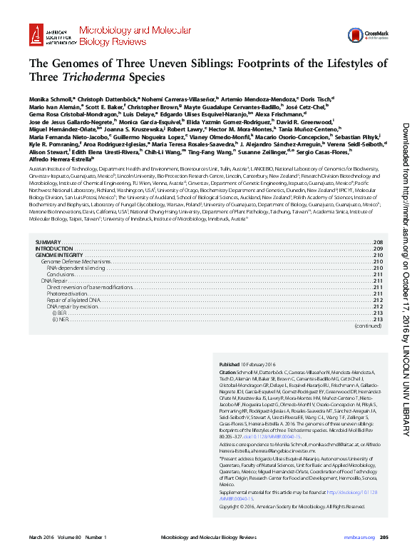(PDF) The Genomes of Three Uneven Siblings: Footprints of the Lifestyles of Three Trichoderma ...