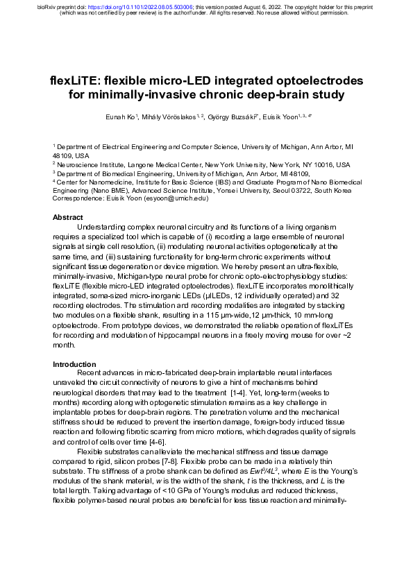 (PDF) flexLiTE: flexible micro-LED integrated optoelectrodes for ...