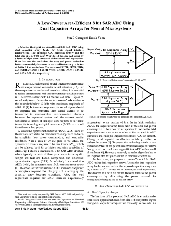 (PDF) A low-power area-efficient 8 bit SAR ADC using dual capacitor ...
