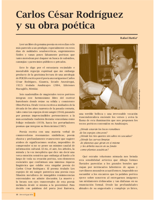 (PDF) Carlos César Rodríguez y su obra poética