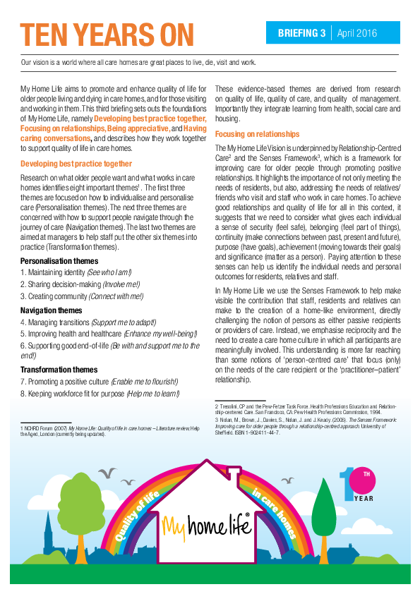 (PDF) Overview of My Home Life: Key Conceptual Underpinnings