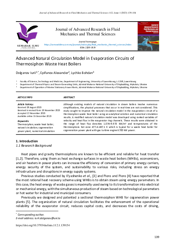 (PDF) Advanced Natural Circulation Model in Evaporation Circuits of ...