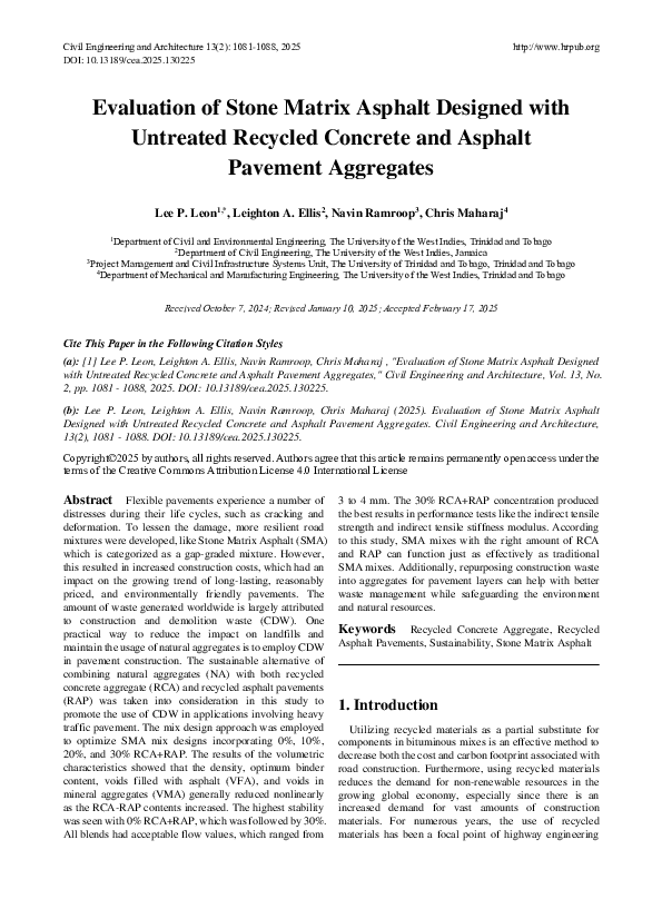 (PDF) Evaluation of Stone Matrix Asphalt Designed with Untreated Recycled Concrete and Asphalt ...